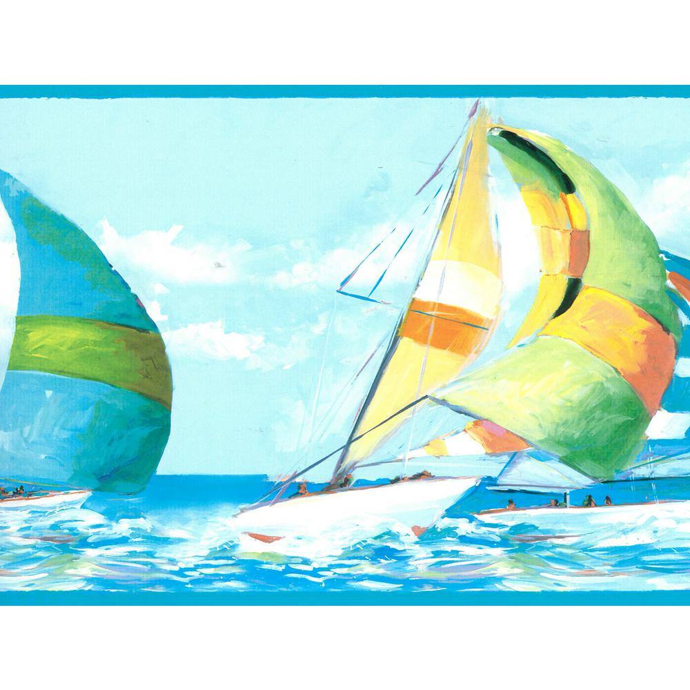 Dundee Deco Falkirk Brin Sailboats, Regatta Blue, Green, White, Yellow ...