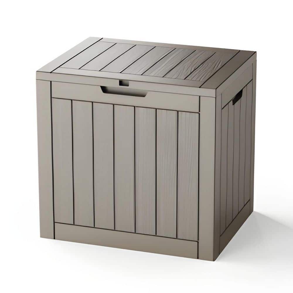 30 Gal. Waterproof Resin Deck Box, Outdoor Storage Box with Lockable ...