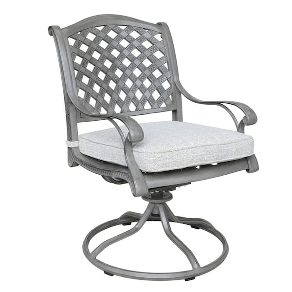 GC GATHERCRAFT Macan 360° Swivel Rocker Aluminum Outdoor Dining Chair ...