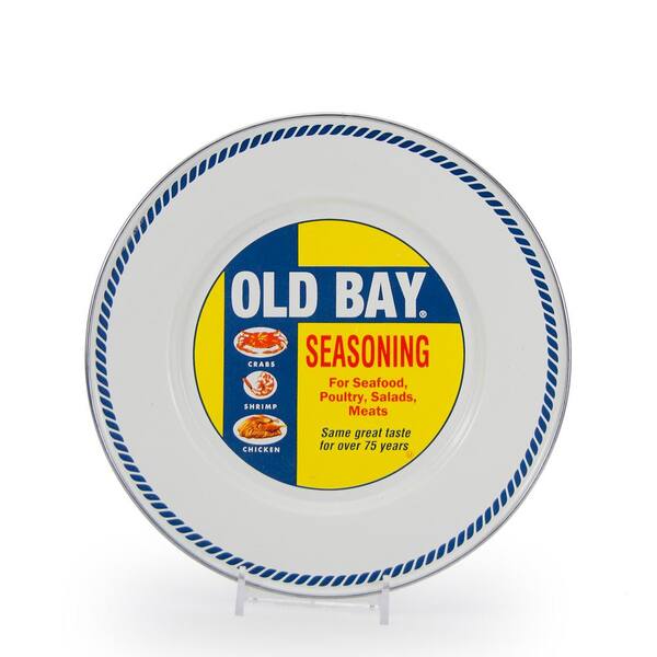 Golden Rabbit Old Bay White Enamelware Sandwich Plate Set of 4 OB11S4 ...