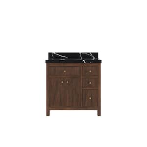 Willow Collections Sonoma Teak 36 in. Left Offset Sink Freestanding ...