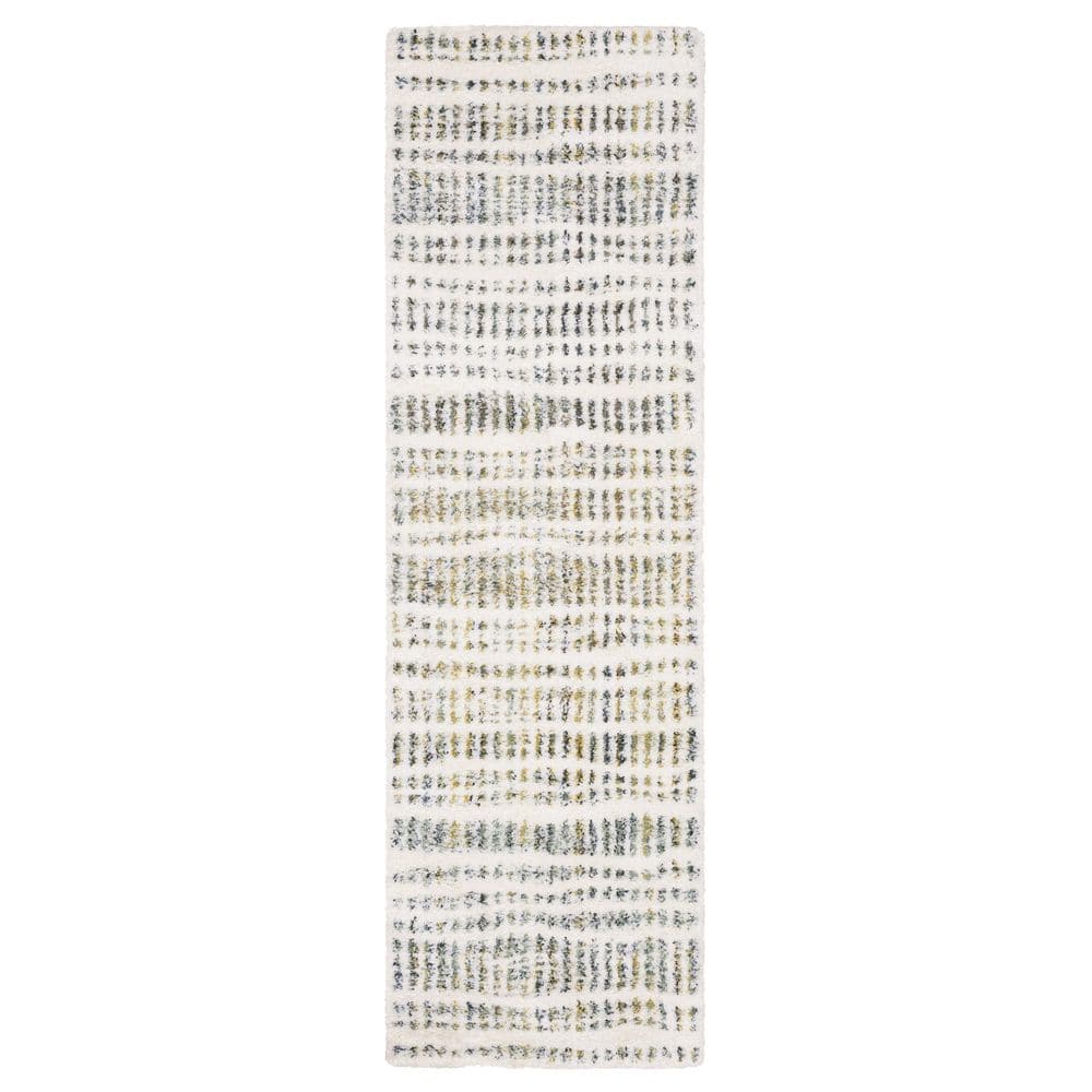 AVERLEY HOME Gale Ivory/Multi 2 ft. x 8 ft. Vertical Geometric Dashed ...