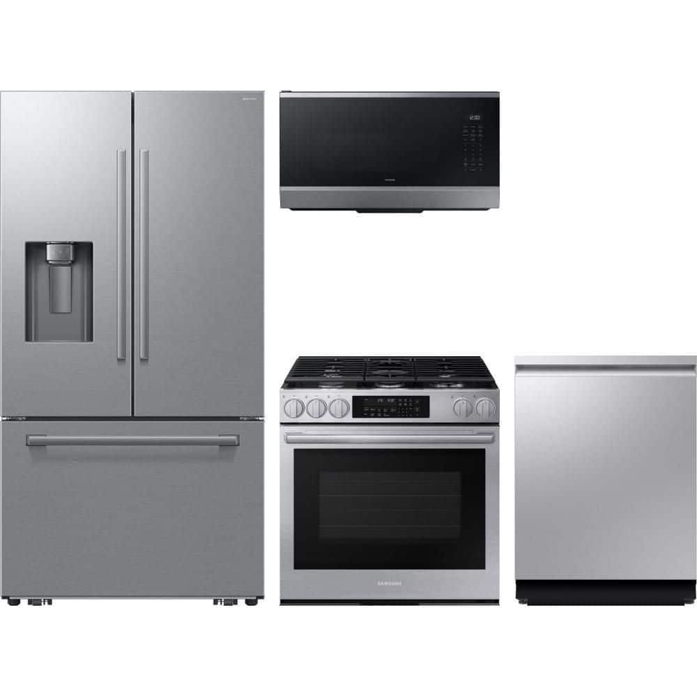 Samsung 29 cu. ft. Standard Depth 3-Door French Door Refrigerator with ...