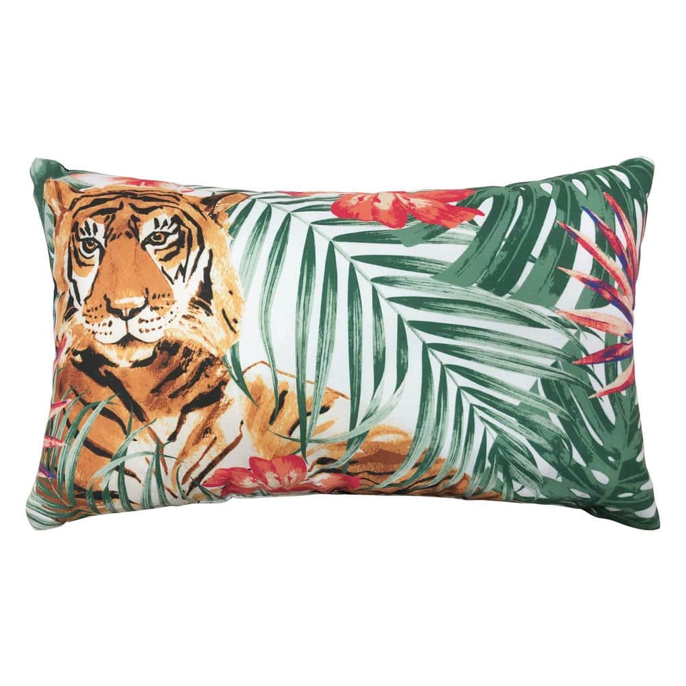 Harper Lane Jungle tiger dec Pillow 12 in. x 20 in. 14996A - The Home Depot