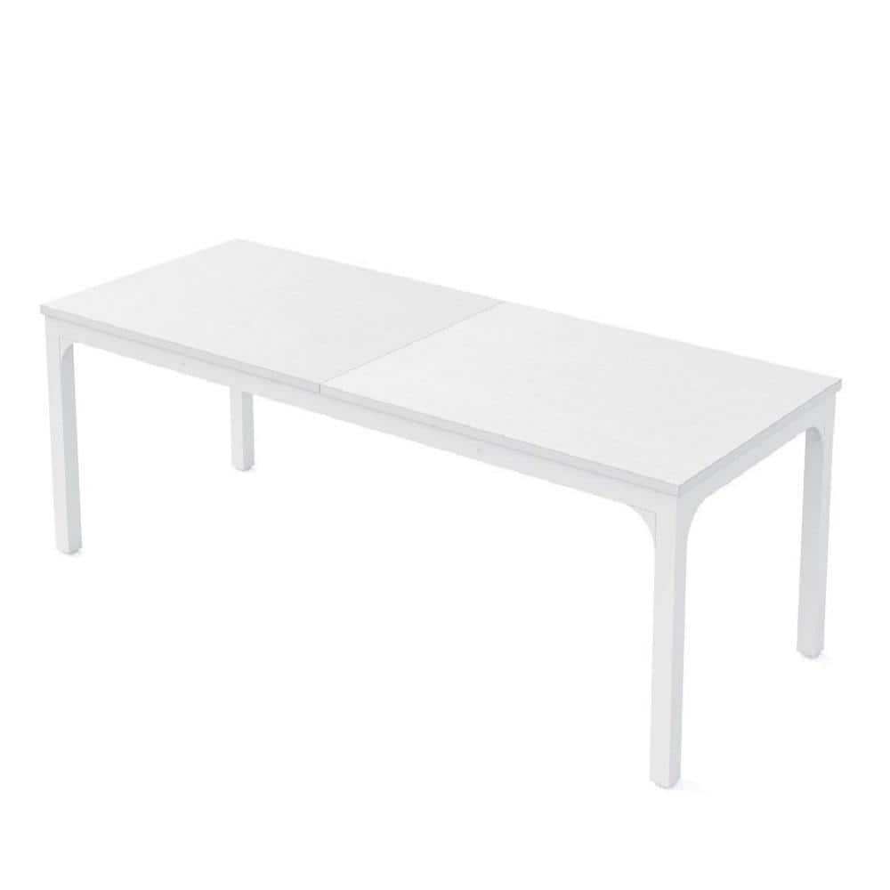 BYBLIGHT Moroni 78.7 in. Rectangle White Wood Conference Table Desk ...