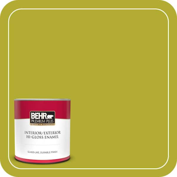 BEHR PREMIUM PLUS 1 qt. #P340-6 Green Neon Hi-Gloss Enamel Interior ...
