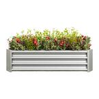 Metal Raised Garden Bed, Rectangle Raised Planter 4x2x1ft for Flowers ...
