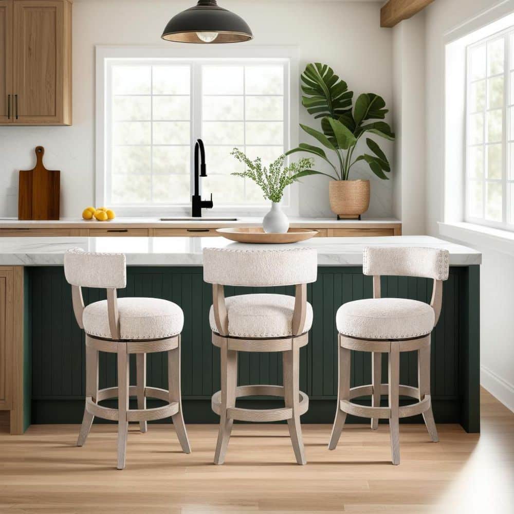 Armen Living Mystic 26 in. Ancient Stone/Washed Wood Low Back ...