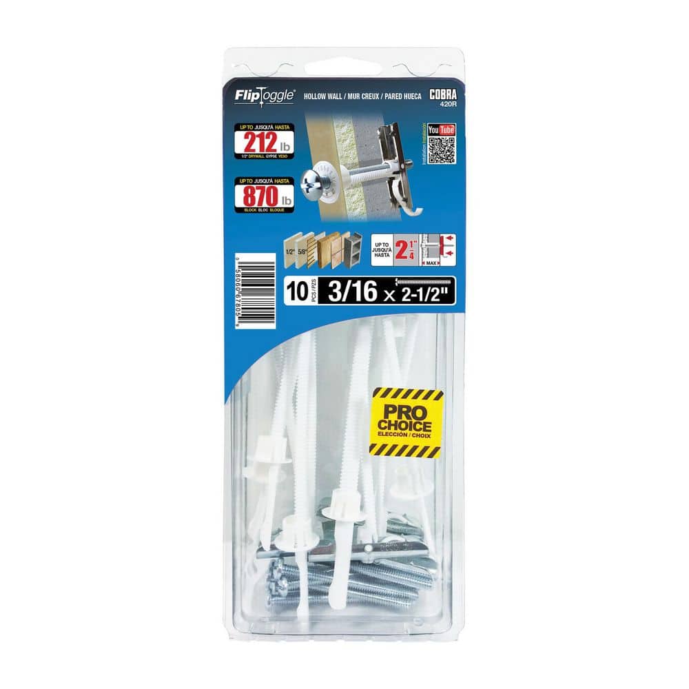 FLIPTOGGLE Fliptoggle 3/16 in. x 2-1/2 in. Plastic with Screw Philips ...