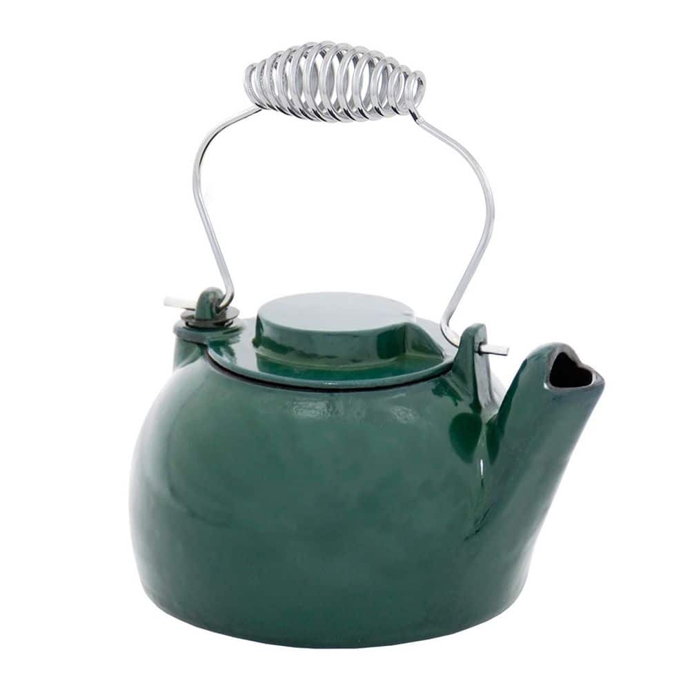 ACHLA DESIGNS Enameled Humidifying Kettle, 9.25 in. Tall, Green, 10 ...