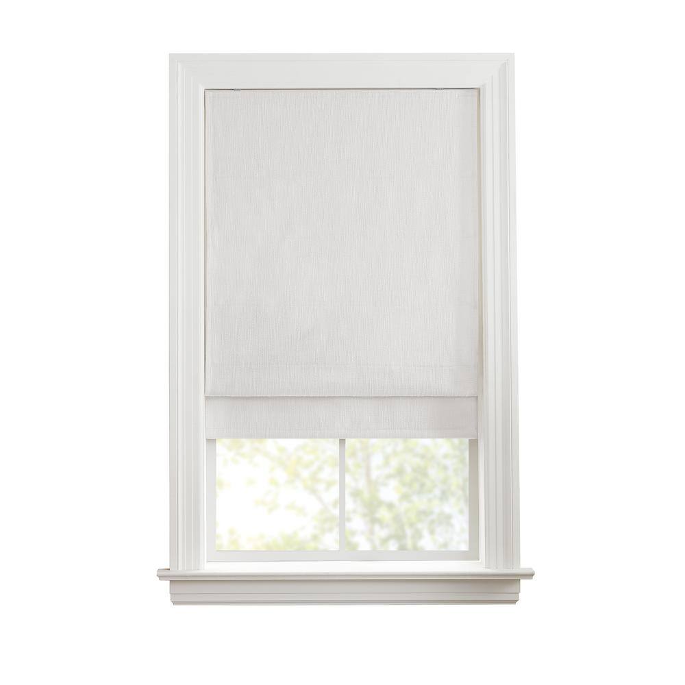 Eclipse Dean White 39 in. W x 64 in. L 100% Blackout Cordless Roman ...