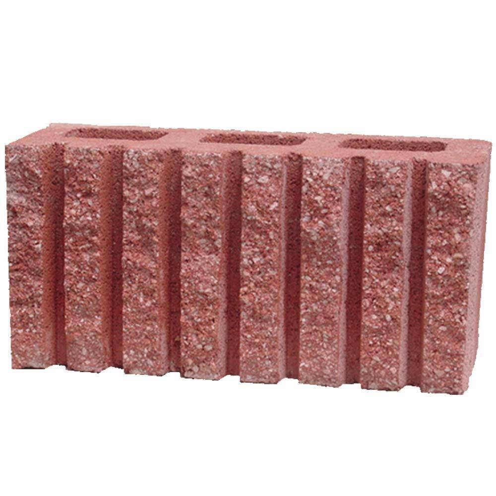 Reviews for Carmelo 8 in. x 6 in. x 16 in. Red Flutted Concrete Block ...