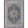 Home Dynamix Tremont Magnolia Navy Blue/Ivory 6 ft. x 9 ft. Medallion ...