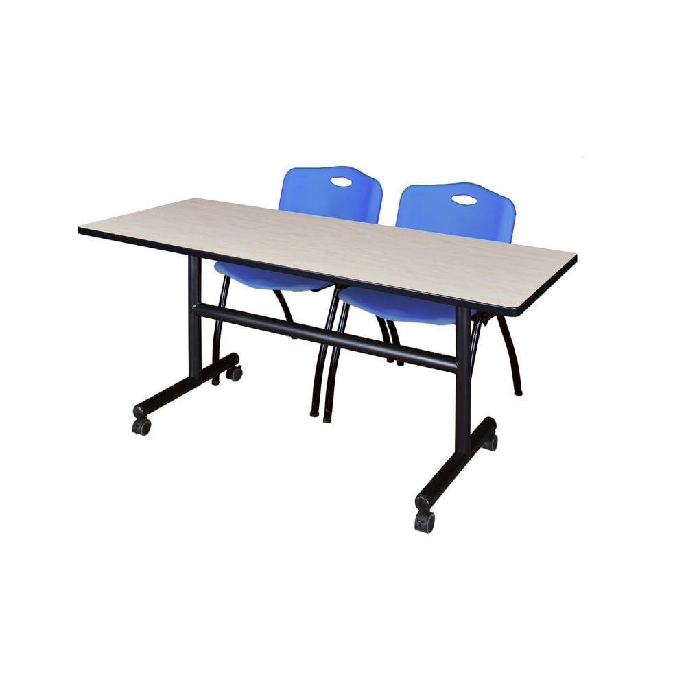 Regency Kobe 60 in x 24 in. Maple Flip-Top Training Nesting Table Desk ...