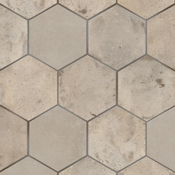 Merola Tile Archai Hex Mellow 9 in. x 11 in. Porcelain Floor and Wall ...
