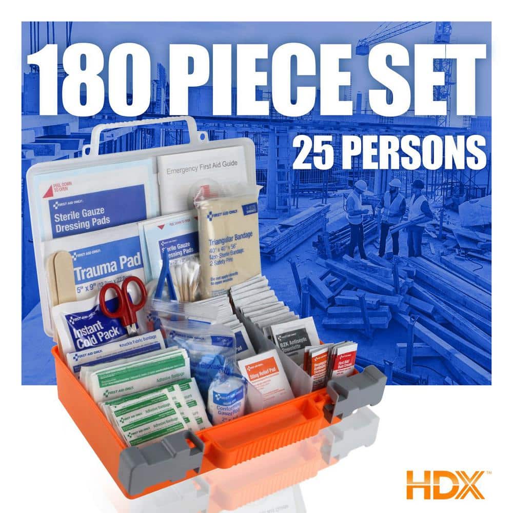 180-Piece, 25-Person Plastic OSHA First Aid Kit Nepal | Ubuy
