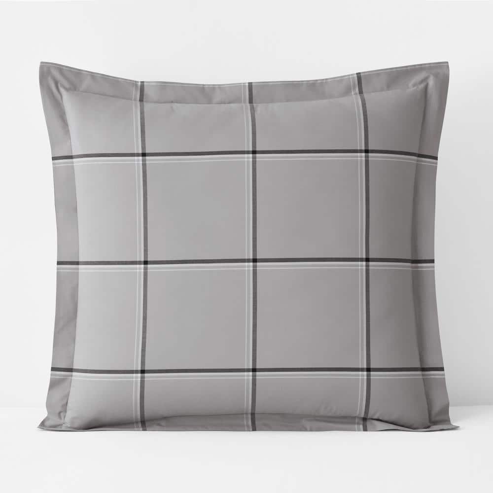 The Company Store Company Cotton Window Pane Plaid Yarn-Dyed Gray ...