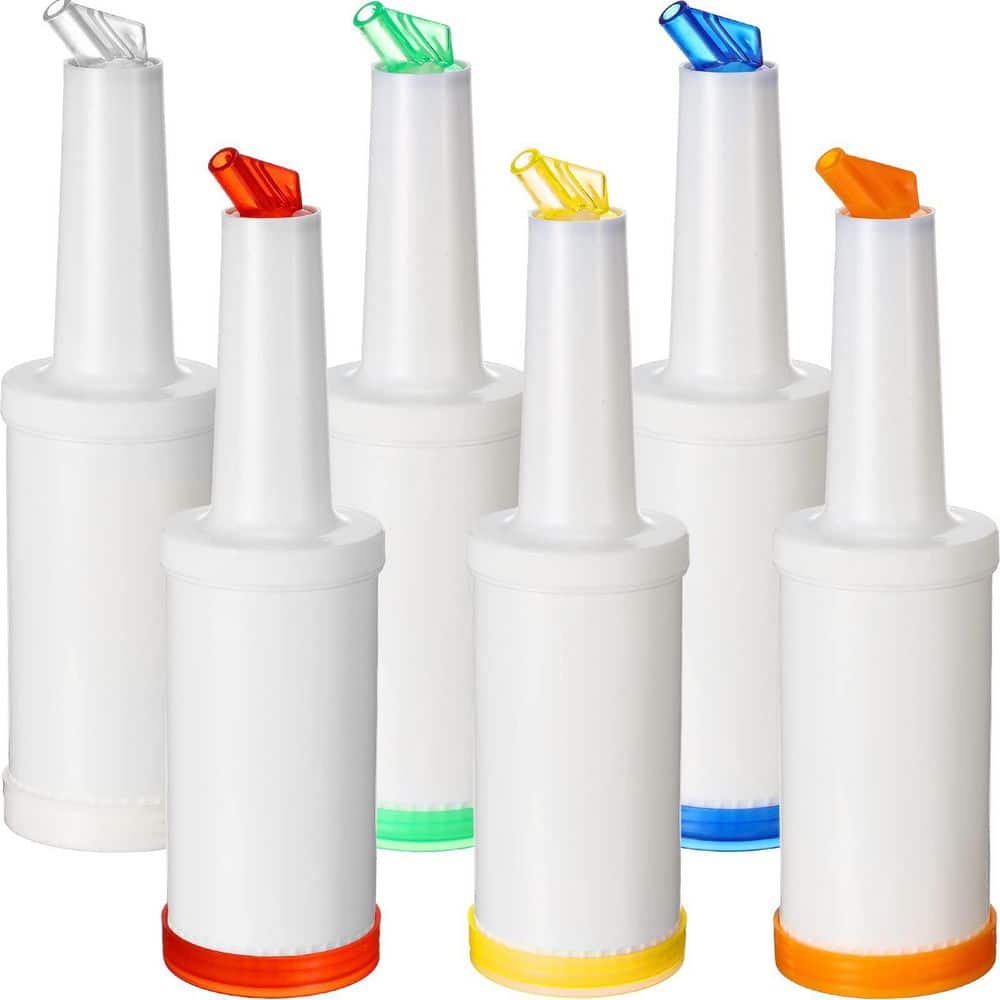Wudkey 6-Piece 0.27 Gal. Colorful Plastic Juice Dispensers, Bar Pour ...