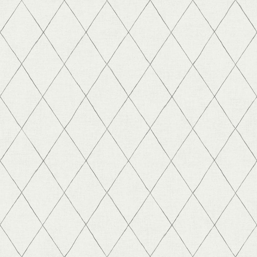 A-Street Prints Rhombus Grey White Geometric Wallpaper Sample 2948 ...