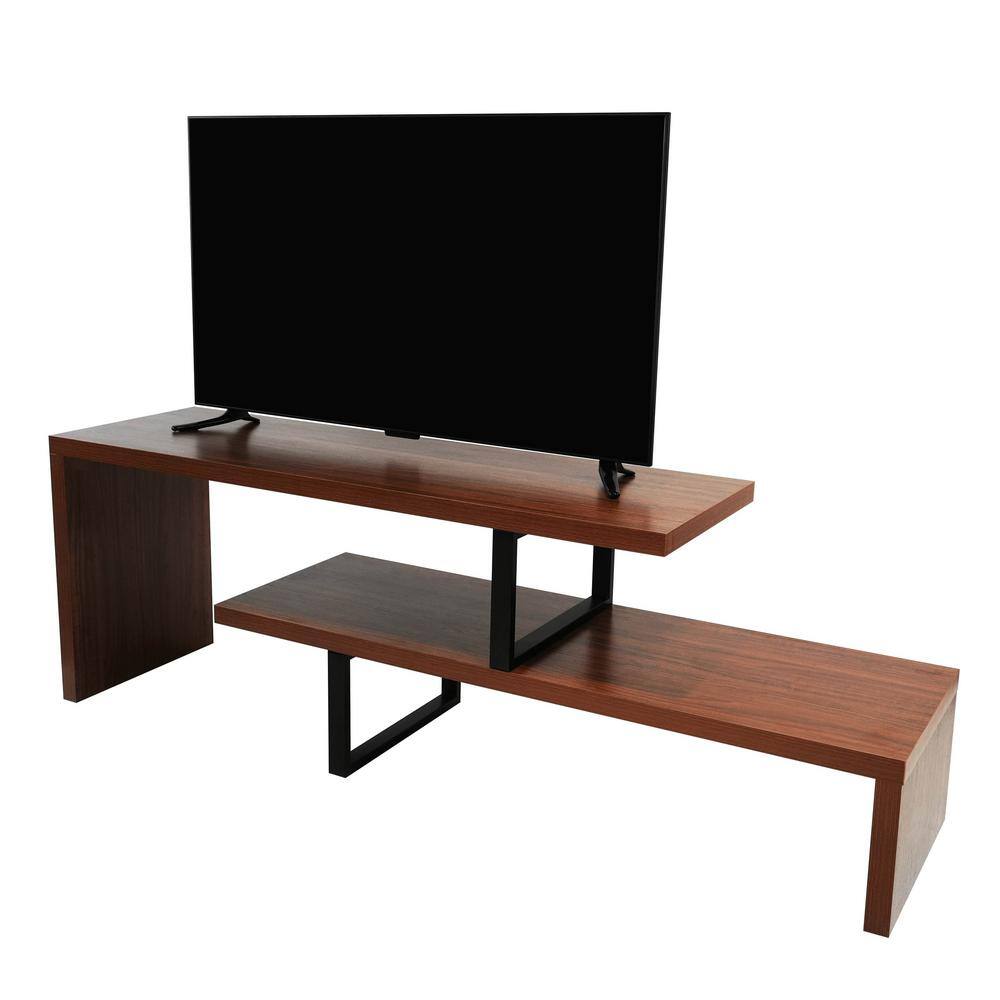 Leisuremod Orford Mid-Century Modern TV Stand with MDF Shelves and ...
