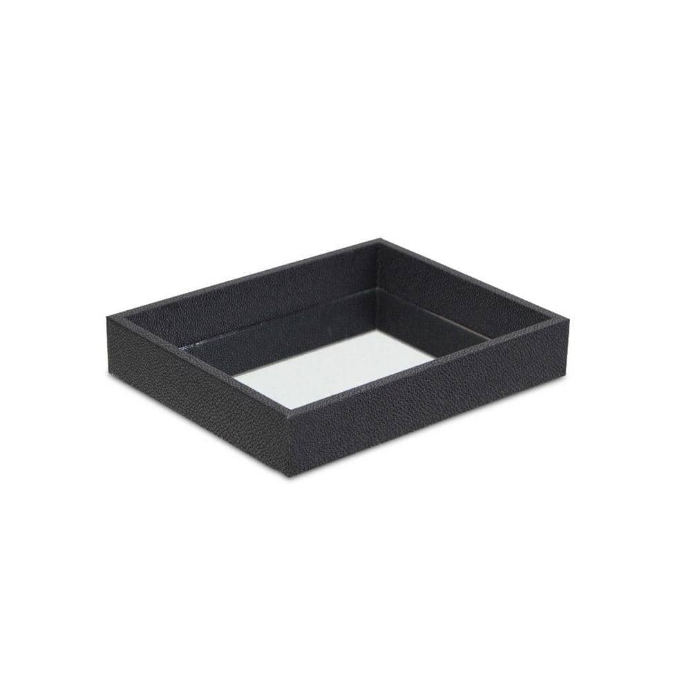 HomeRoots Black Rectangle Wood 10 in. Decorative Tray 2000401787 - The ...