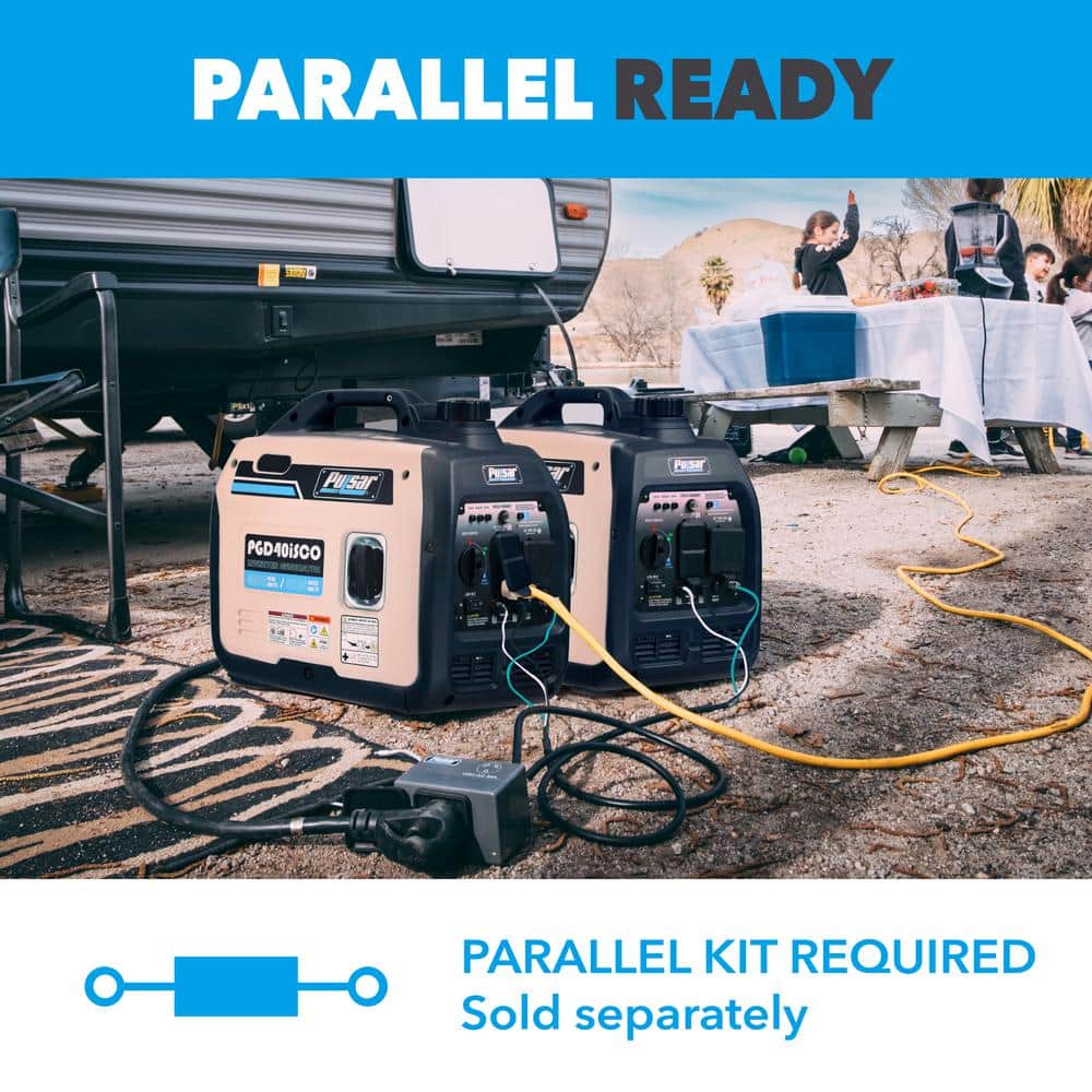 Pulsar 4,000-Watt Super Quiet Gasoline Powered Inverter Generator with ...