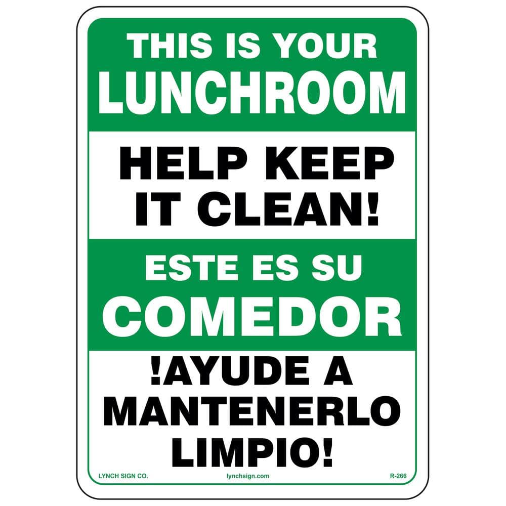 Lynch Sign 10 in. x 14 in. Keep Lunchroom Clean Sign Printed on More ...