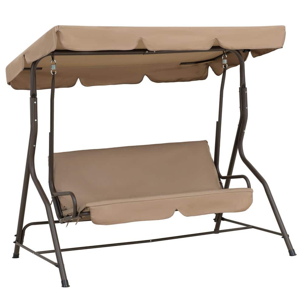 Sunjoy Brown 2-Seat Swing with Tilt Canopy A215000113 - The Home Depot