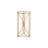 StyleWell Gold Leaf Metal and Glass Accent Table with Hourglass Shape ...