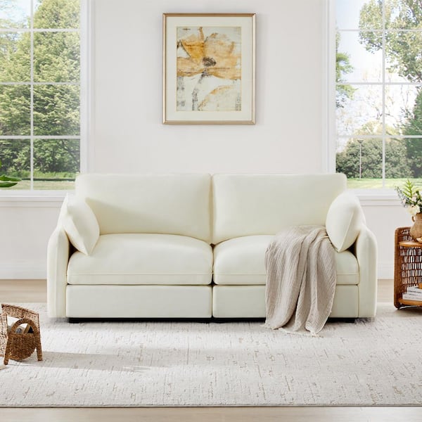 Spruce & Spring Derek 78 in. 2-Piece Fabric Modern Sofa Modular Sofa in ...