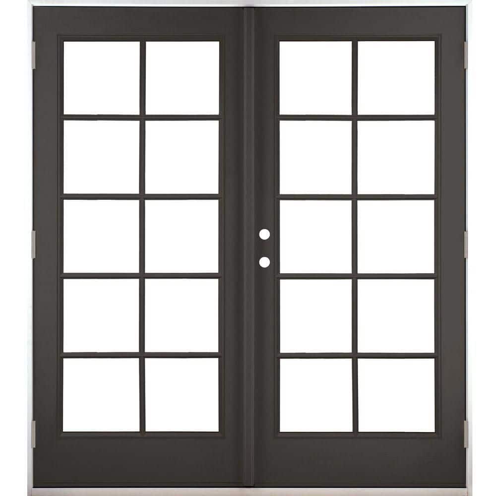 MP Doors 72 in. x 80 in. Black Right-Hand Outswing Fiberglass Full Lite ...