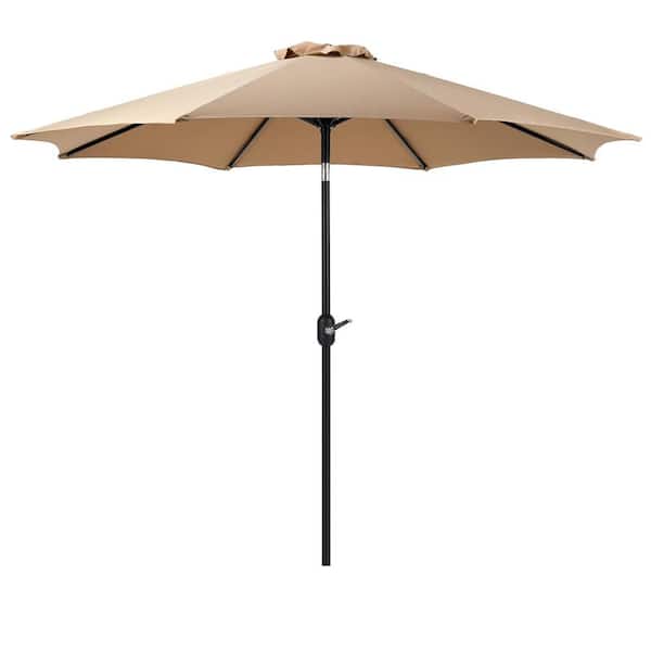 Market Umbrella, 9 ft. Metal Market Patio Umbrella in Khaki Umbrella003 ...