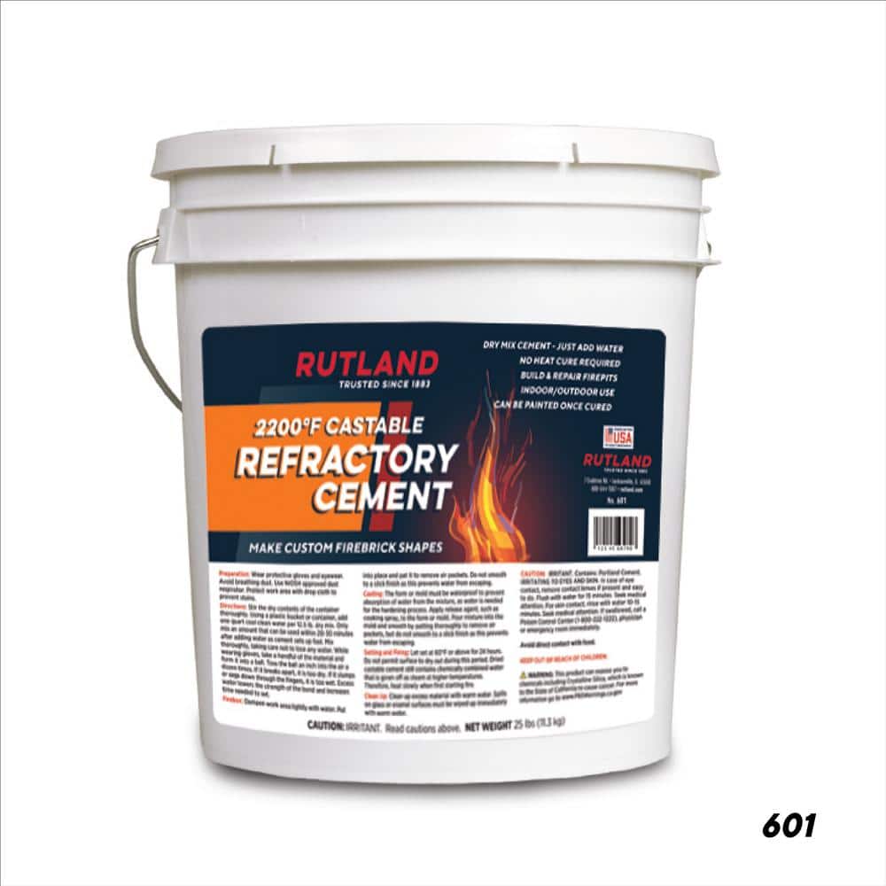 Rutland 27 lbs. Castable Refractory Cement Tub for High Temperature ...