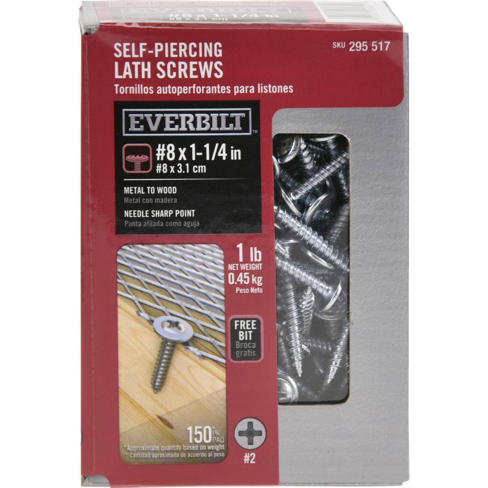 Everbilt #8 x 1-1/4 in. Phillips Drive Truss Head Lath Sharp Point ...