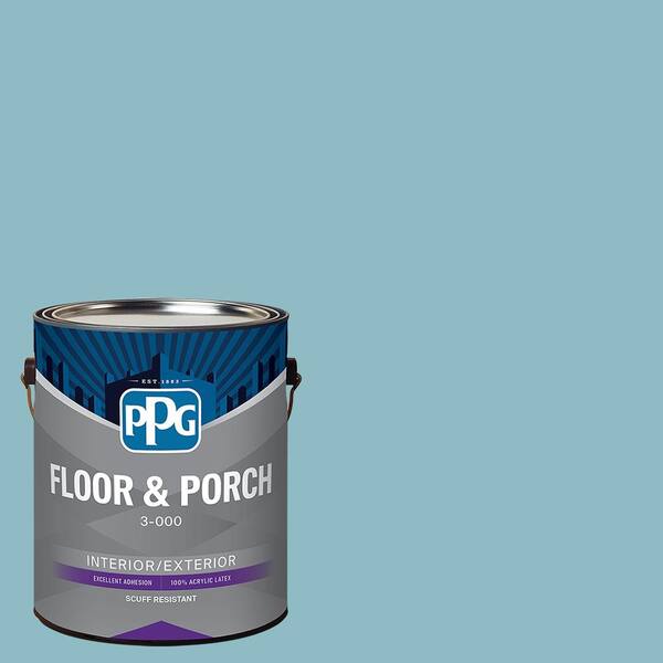 PPG 1 gal. PPG1150-4 Kingston Aqua Satin Interior/Exterior Floor and ...