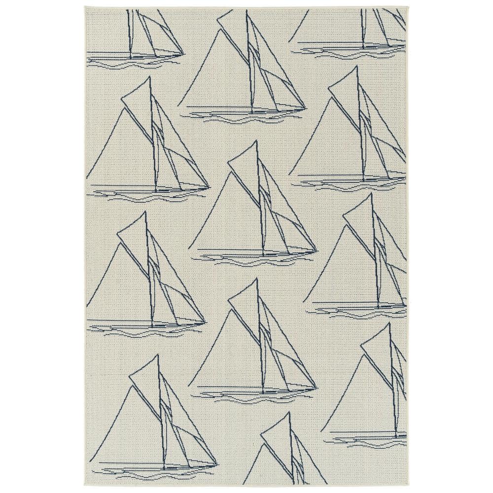 Kaleen Amalie Ivory 7 ft. 2 in. x 10 ft. 5 in. Indoor/Outdoor Area Rug AML03-01-72105 - The Home ...