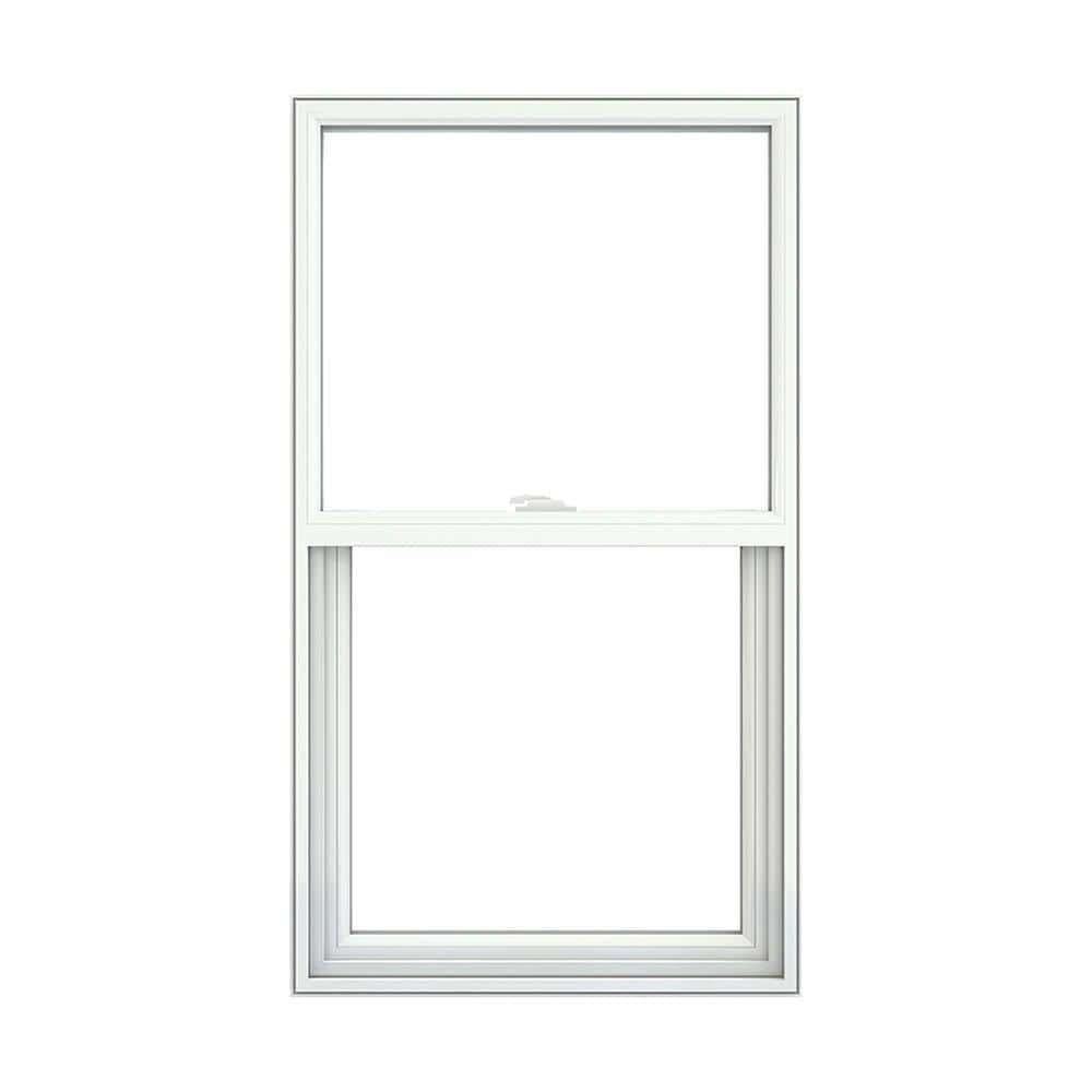 JELD-WEN V-2500 Series 23.75 in. x 37.5 in. Single Hung Vinyl Low-E ...