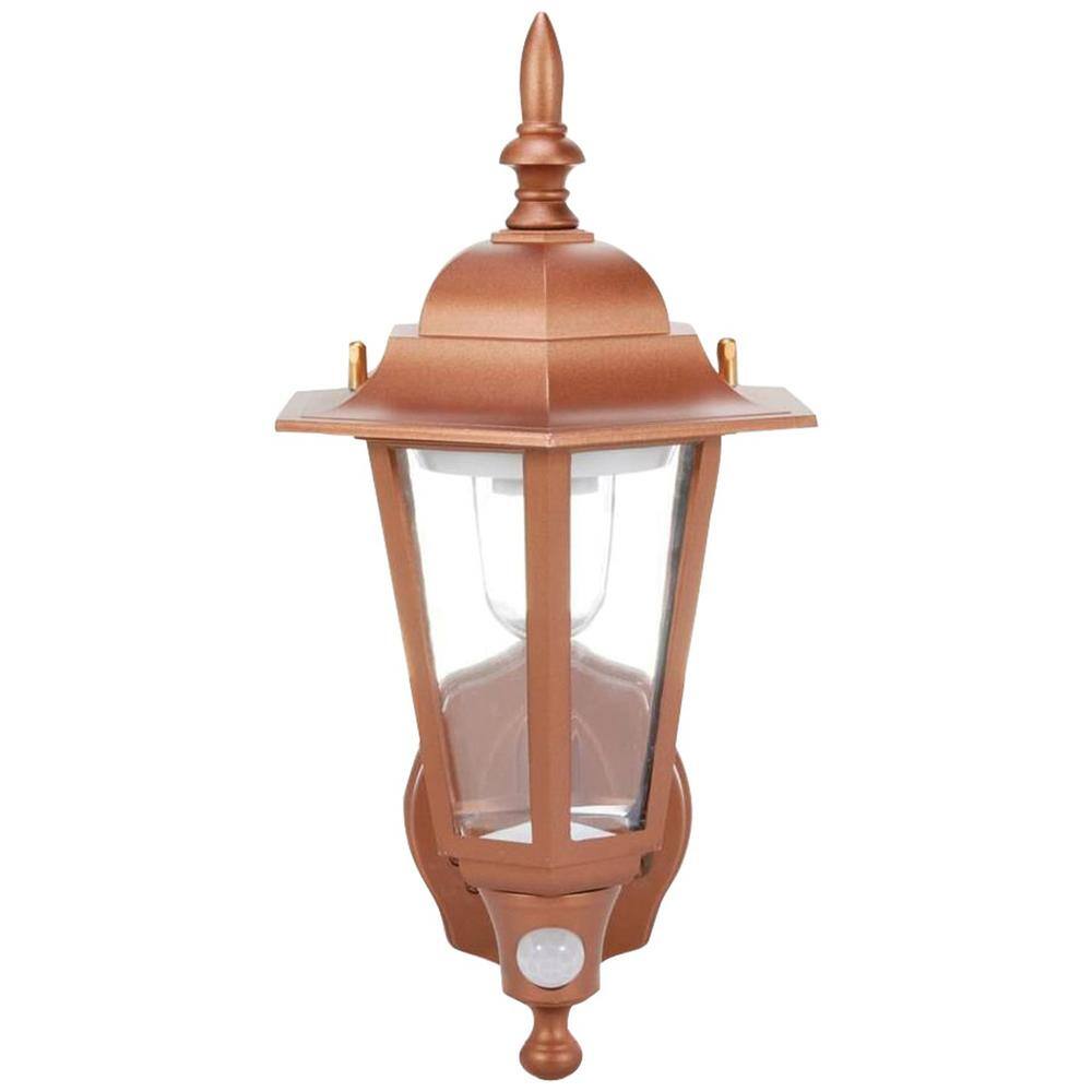 MAXSA Bronze Motion Activated Outdoor Integrated LED Wall Mount Sconce ...