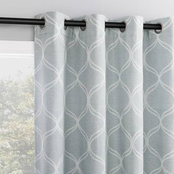 Sun Zero Tikal Woven Ogee Light Blue Layered 50 in. W x 63 in. L ...
