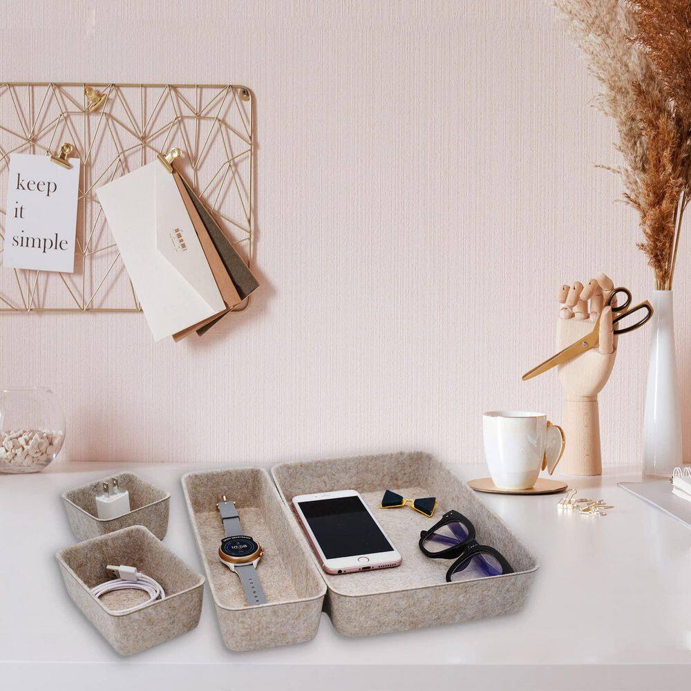 Oatmeal 10.6 in. x 7.5 in. Recycled Felt Scandin.avian Style Desk ...
