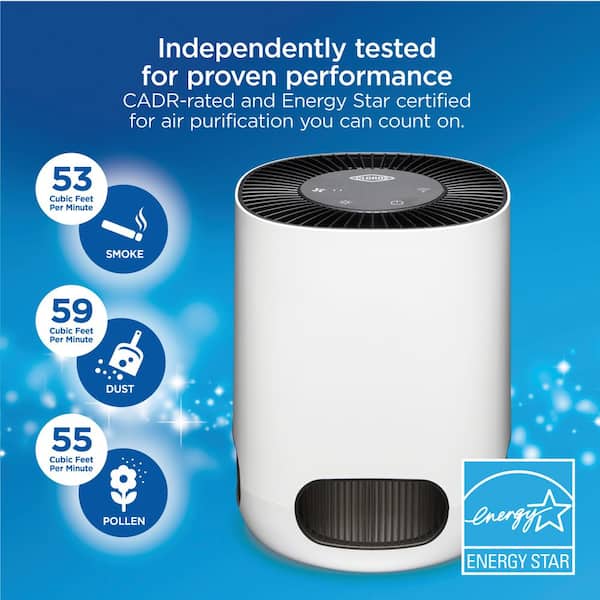 Clorox Tabletop Smart 200 sq. ft. True HEPA Air Purifier in White 11021
