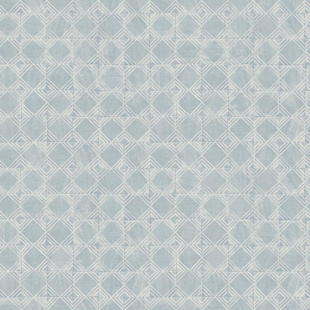 Chesapeake Button Block Geometric Blue Prepasted Non Woven Wallpaper ...