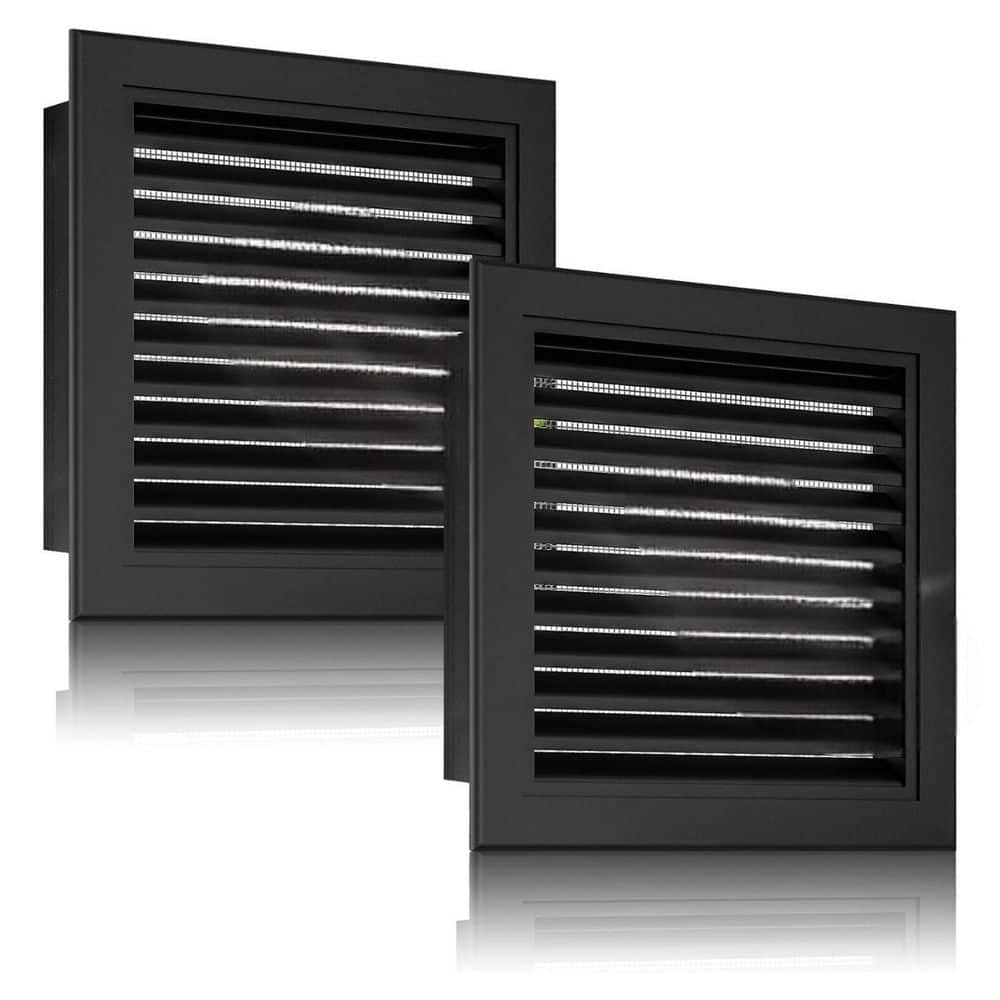 KIWDZFU 12 x 12 Square Black Aluminum Screened Gable Vent Paintable ...