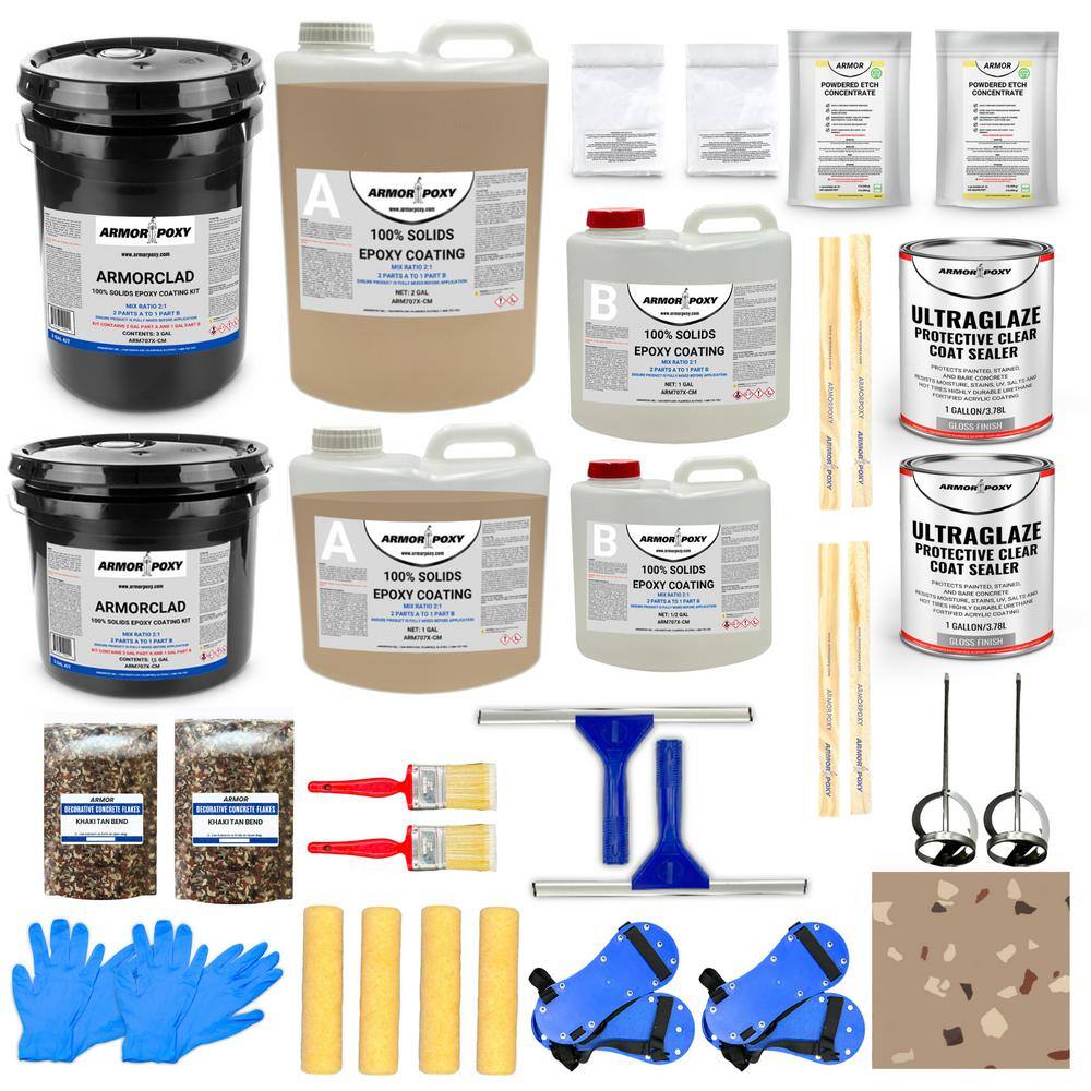 ARMORPOXY 4.5 Gal. Tan Gloss 2 Part 900 sq.ft. Epoxy Kit Interior ...