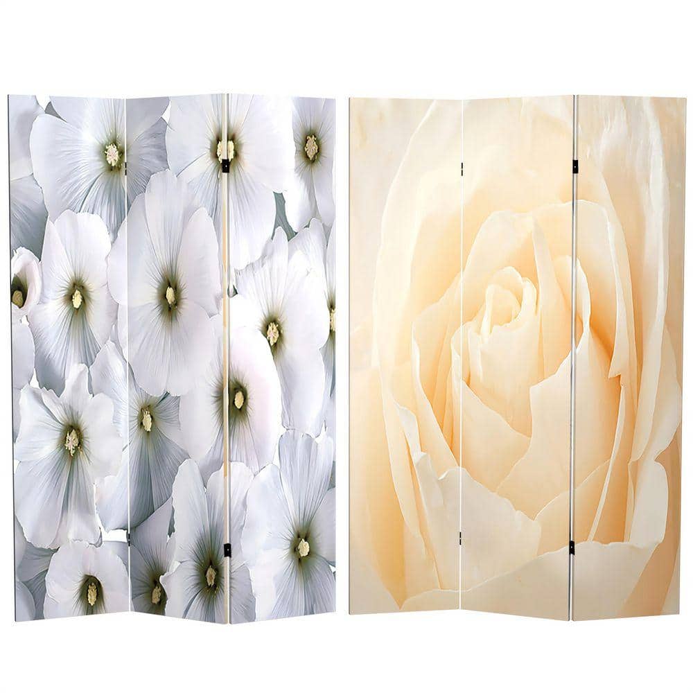RED LANTERN 6 ft. Printed 3-Panel Floral Room Divider CV-FLOWER1 - The ...
