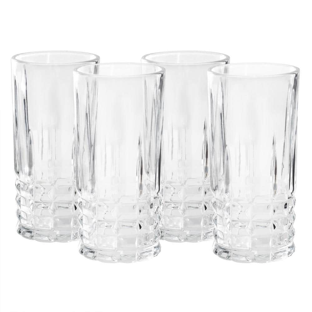 MARTHA STEWART EVERYDAY Calista 4 Piece 12.2 oz. Glass Tumbler Set in ...
