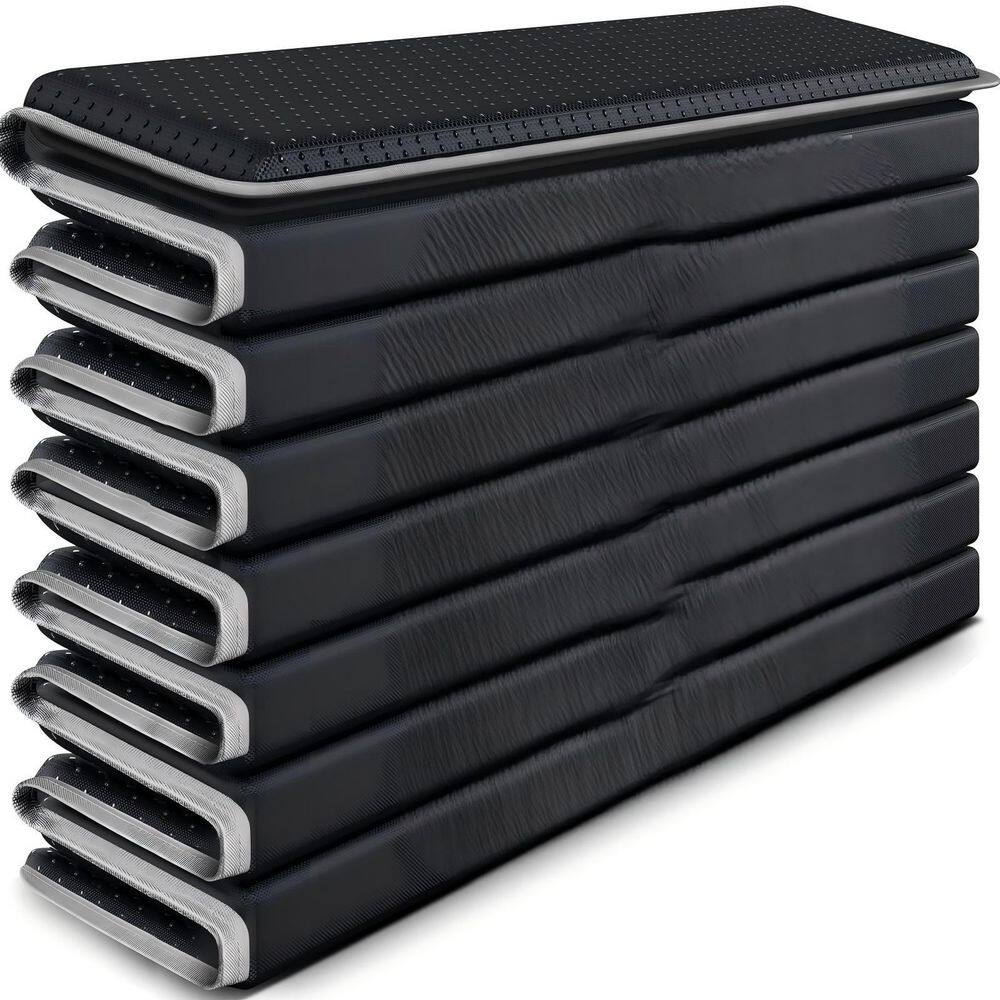 Angel Sar 21.5 in. x 70 in. Heavy Duty Black Chair Pad with Anti-Slip ...
