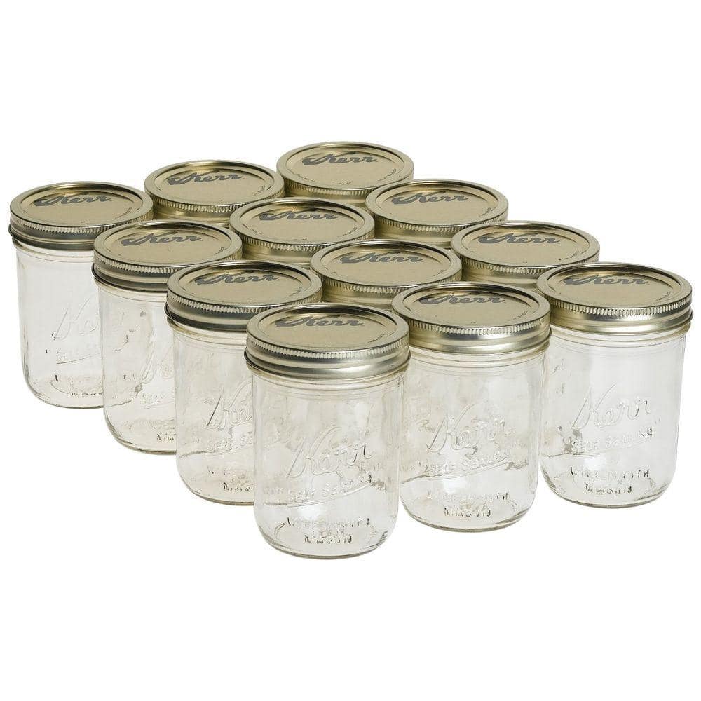 Kerr Pint Jars with Lids and Rings for Canning 2139298 - The Home Depot