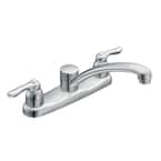 MOEN Chateau 2-Handle Low-Arc Standard Kitchen Faucet in Chrome-7906 ...