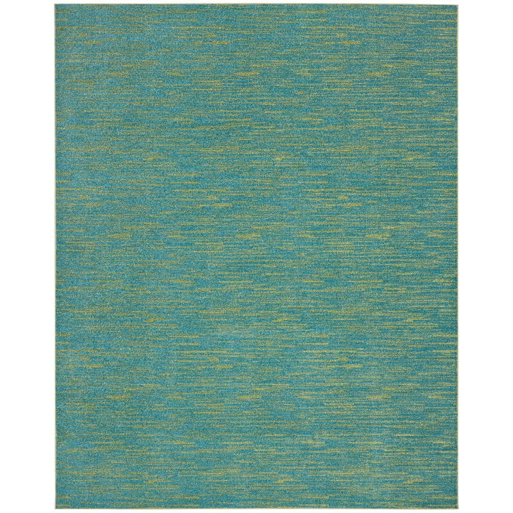 Nourison Essentials 8 ft. x 10 ft. Blue Green Solid Contemporary Indoor ...